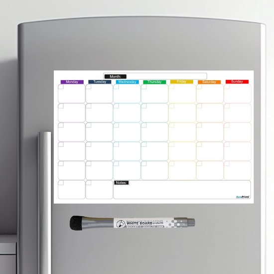Grote Maandelijkse Planner voor Koelkast of Muur Whiteboard Kalender ...