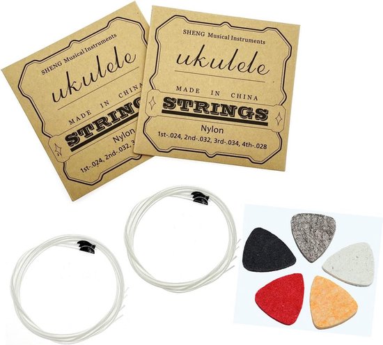 Sets de 2 cordes d'ukulélé en nylon blanc avec picks en feutre pour ...