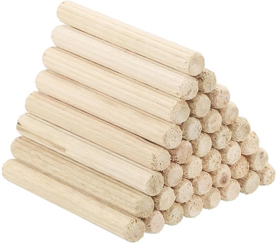 Houten Pluggen Set 60 Stuks - 5x50mm Ge GROEFDE Houten Staven voor ...