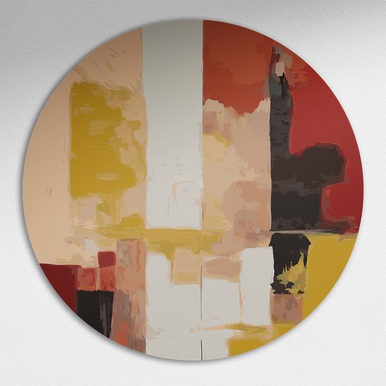 Abstrakte Kleurenpracht Muurcirkel - Luxe Muurcirkel 60x60 cm op Dibond ...