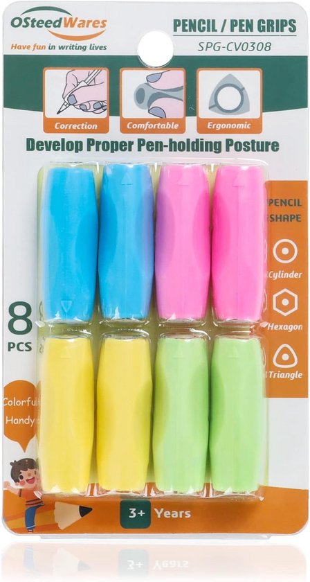 Ergonomische Potloodgrepen Siliconen (8 Stuks) voor Betere Houding en ...