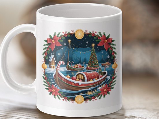 Mok Kerst Viking Boot Mok, feestelijke vakantie mok, Winter Wonderland ...