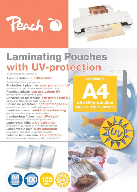 Lamineerfolie A4 125 micron met UV-filter voor foto's - 100 stuks | bol