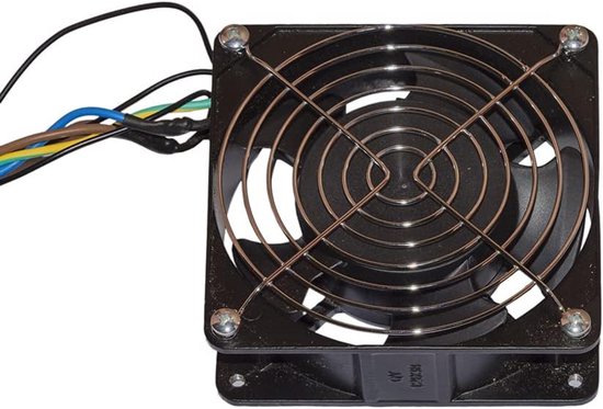 Ventilator 120x120x38mm 220V Metaal met Stroomkabel en Rooster | bol