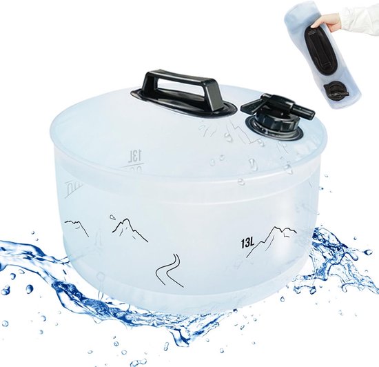 Opvouwbare Watercontainer 13L/15L met Kraan - BPA-vrij en Draagbaar ...