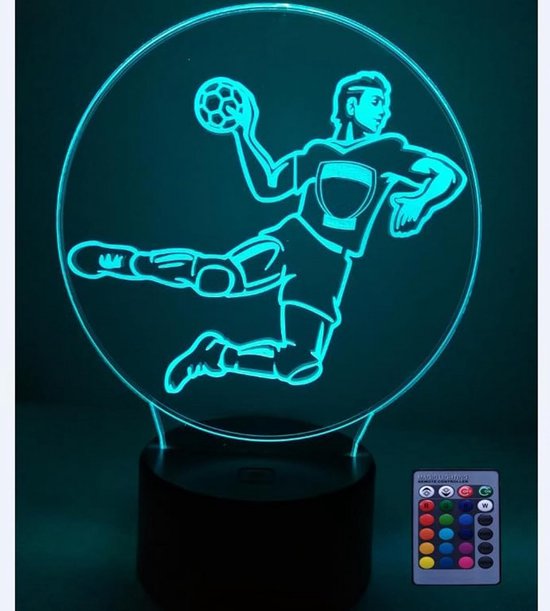 3D Handbal Nachtlampje met Afstandsbediening - 16 Kleuren LED Tafellamp ...