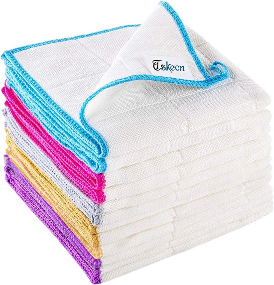 Set van 12 Keukendoeken - Sterk Absorberend en Zacht Bamboe Fiber ...