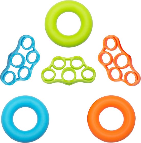 Vinger- en Handtrainer Set (6 Delen) - Siliconen Krachttrainer voor ...