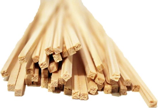 100 Houten Suikerspinstokjes - 30 cm - 4x4 mm - Milieuvriendelijk voor ...