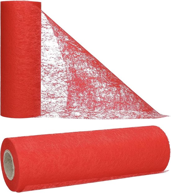 Tafelloper Vlies 25 Meter Rood Bloemenpatroon Decoratie Bruiloft ...