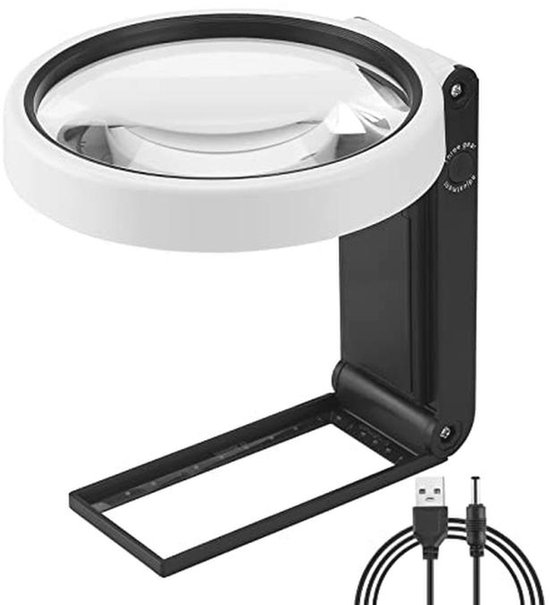 Groot 4.3" Vergrootglas met Licht en Stand - Handheld Leesvergrootglas ...