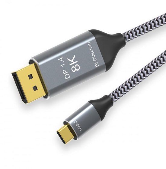 Omkeerbare DisplayPort naar USB-C Kabel 8K HDTV voor Laptop Monitor 1 ...