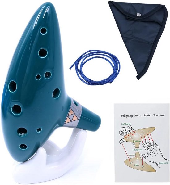 Keramische Ocarina 12 Gaten Alto C Muziekinstrument voor Beginners ...