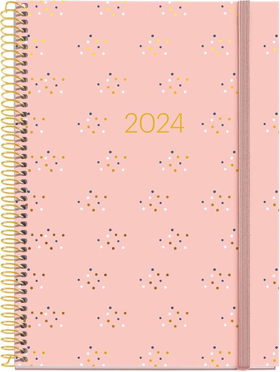 Jaarplanner 2024 Weekoverzicht Hardcover Spiraalbinding Groot Formaat | bol