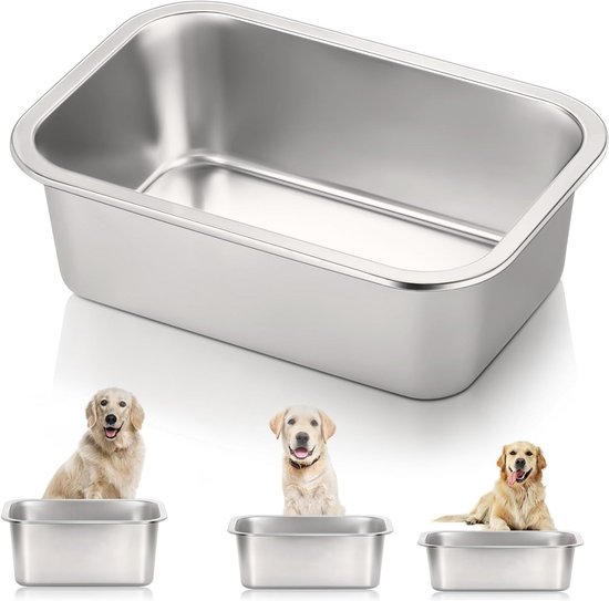 Rvs Hond Waterbak Groot Formaat 0.85L - Binnen en Buiten Gebruik | bol