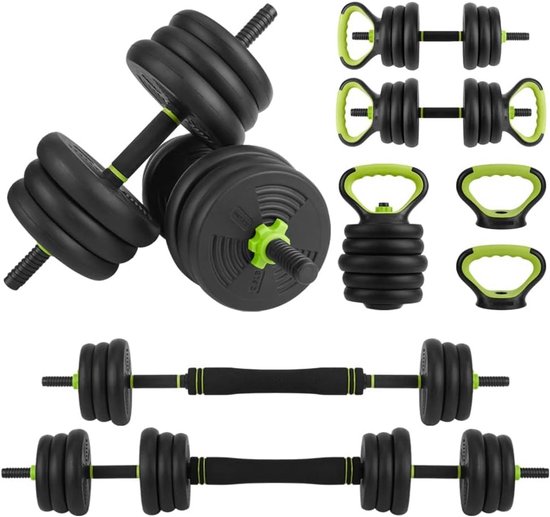 Verstelbare Halterset 4-in-1: Halter, Kettlebell & Push-up Standaard | bol
