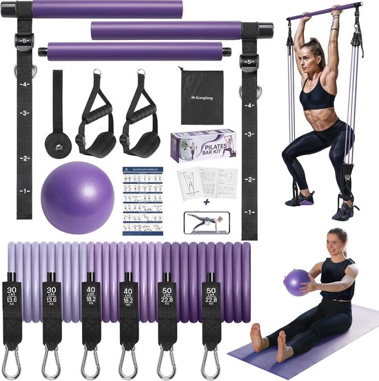 Pilates Bar Set met Weerstandsbanden voor Full Body Workout | bol