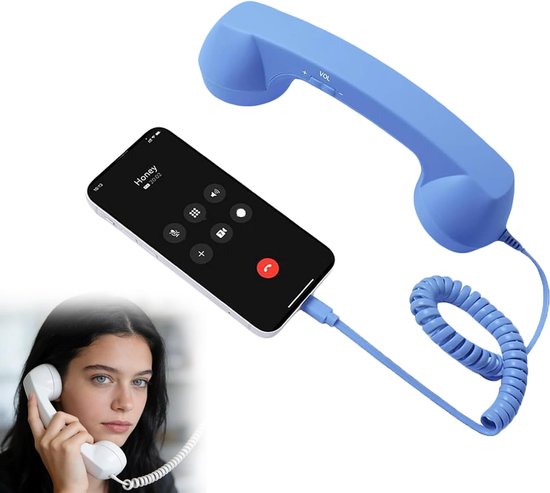 Retro telefoonhoorn - Type-C telefoonhoorn met vaste aansluiting ...