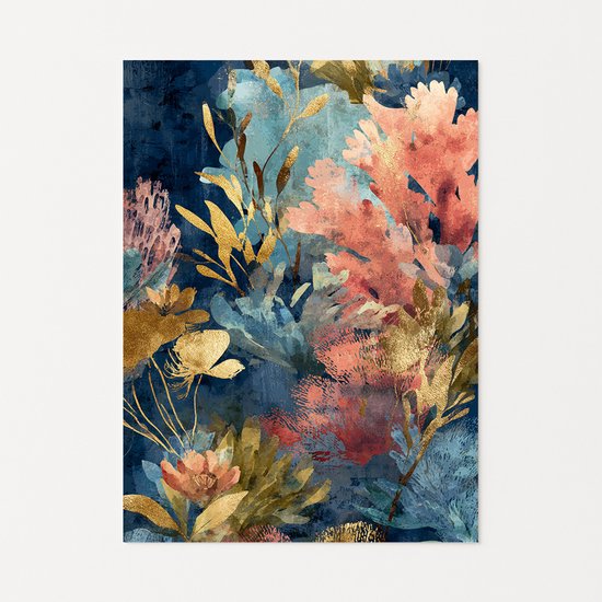 Bloem muurdecoratie - Muurdecoratie modern - Poster - 100x150 cm | bol