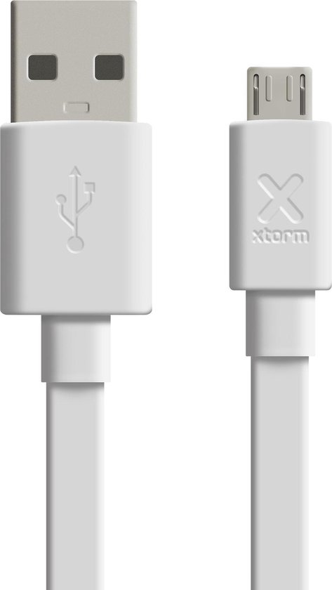 Xtorm Flat USB to Micro USB Cable (1m) - Wit | bol