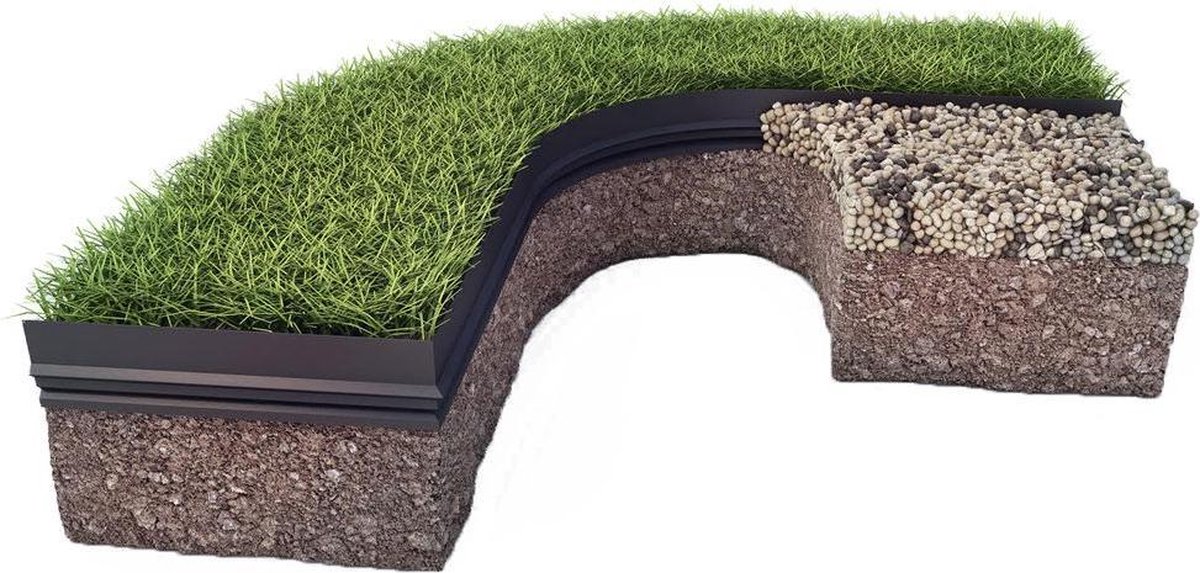 Professionele kunststof randbegrenzing B-Edge Pro 10m Zwart | bol.com