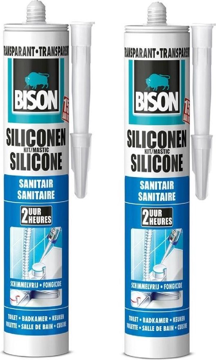 Bison Siliconenkit Sanitair duoverpakking - Transparant - 310 ml | bol