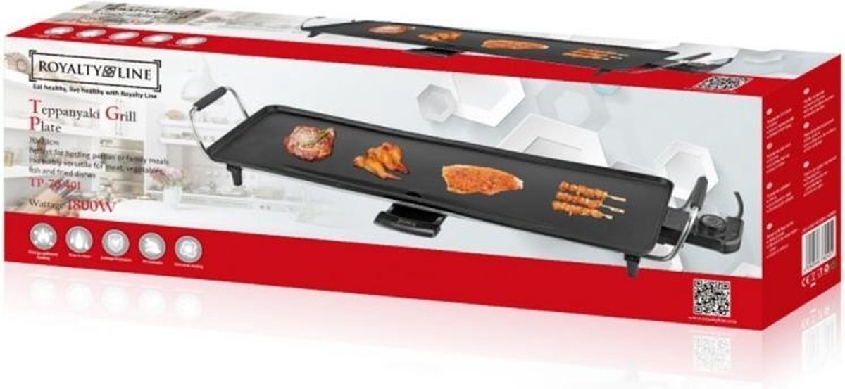 Grillplaat XL - teppanyaki grillplaat - 1800W | bol.com