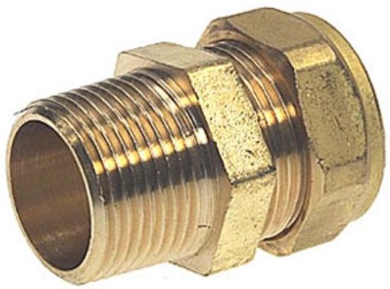 Bonfix knelkoppeling - Puntstuk - 3/4 x 15mm - Messing | bol.com