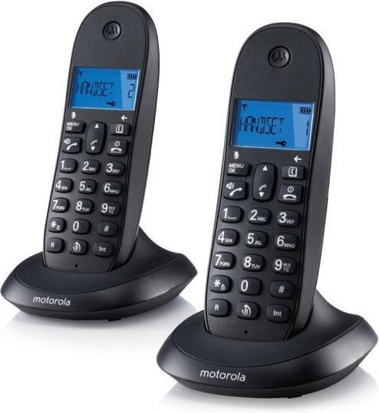 Motorola C1001L - Duo DECT telefoon - Zwart - 2 handsets | bol