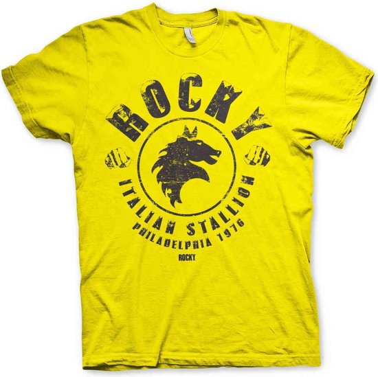 Rocky Heren Tshirt -2XL- Italian Stallion Geel | bol.com
