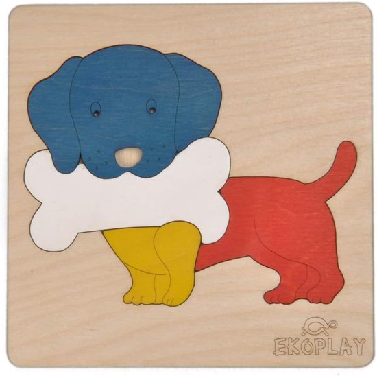 Houten Jigsaw Puzzels voor Peuters en Kleuters - 4 Delig Dieren ...