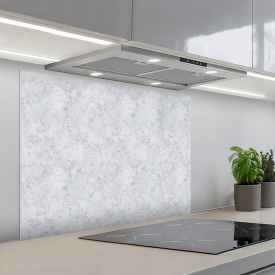 Spatscherm 90x70 cm - Zelfklevende achterwand Grijs - Terrazzo-effect ...