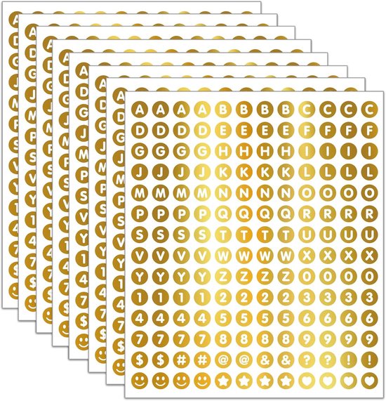 Ronde Letter Stickers - Alfabet Cijfers Symbolen - DIY Projecten - 1344 ...