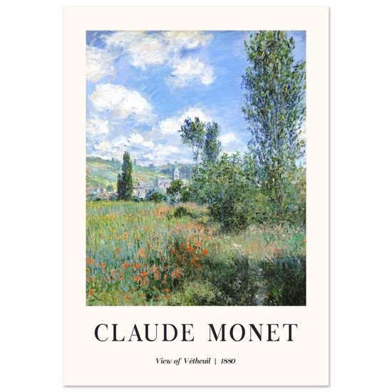 Claude Monet - View of Vétheuil II Poster met Lijst 30x40 cm | bol