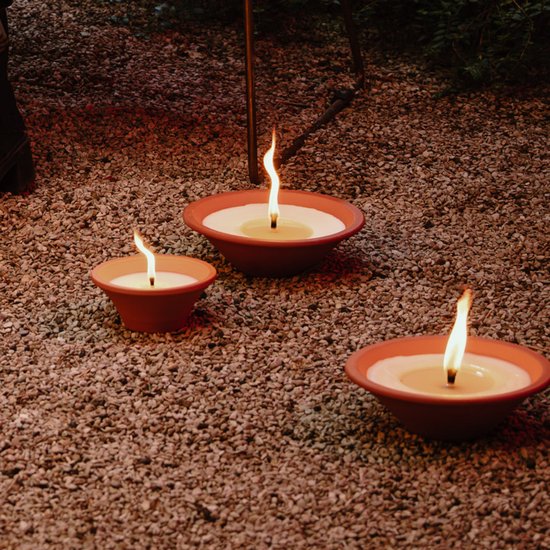 Spaas Kaarsen - Buitenkaars Citronella in Terracotta Schaal - Tuinkaars ...