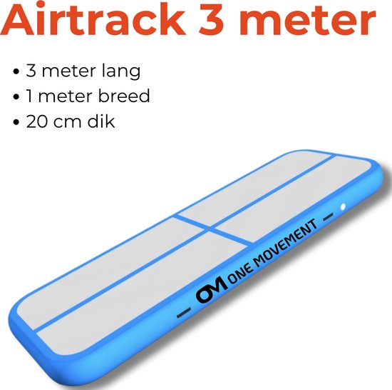 One Movement® Airtrack 3 Meter – Turnmat voor Kinderen – 20 cm Dik ...