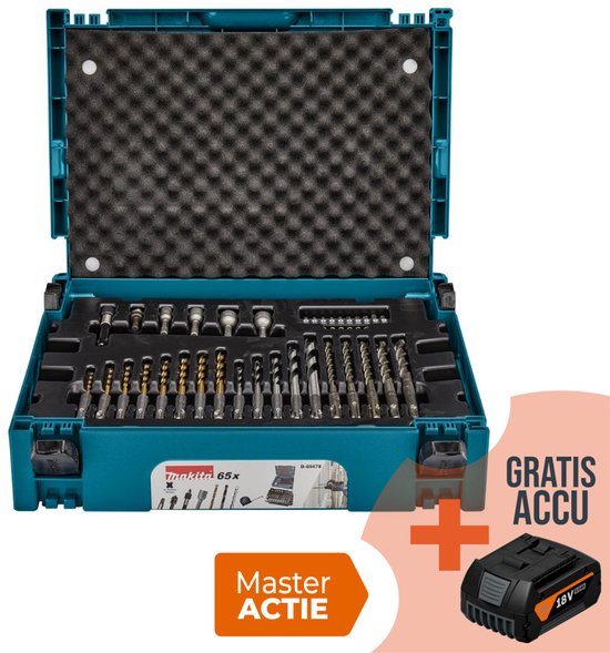Makita B-69478 - Boor-en Schroefbitset - 65-delig in Mbox | bol