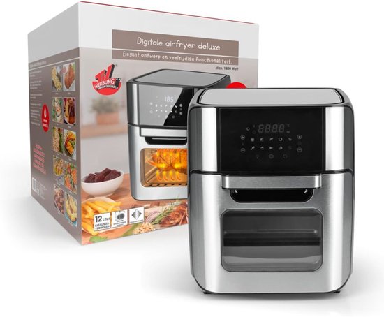 MIRA® Heteluchtoven - Oven - Airfryer Oven- Zilver - 38cm x 33cm x 37cm ...