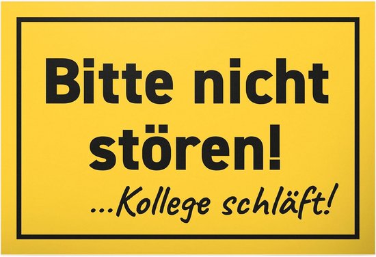 Grappig Deurbord met Spreuk: 'Niet Storen College Slaapt' - Kunststof ...