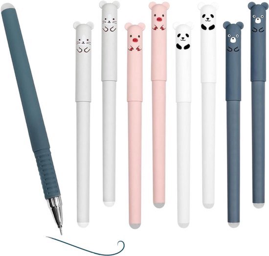 Uitwisbare gelpennen set met Kawaii cartoon dierenmotief - 20 stuks | bol