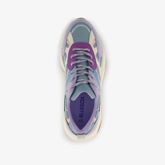 Blue Box dames dad sneakers denim lila - Maat 36 - Uitneembare zool | bol
