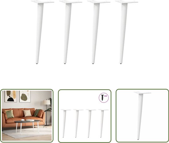 vidaXL Staal Poten - Salontafelpoten - Salontafelpoten conische vorm 4 ...