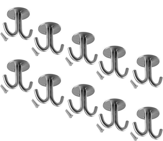 10 stuks SOTECH kapstokhaken onderbouw Nele II met 2 ophanghaakjes RVS incl.... | bol