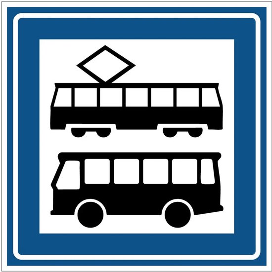 Bus en tramhalte sticker - L3 - 10 x 10 cm | bol