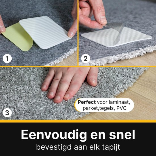 Anti slip stoppers voor tapijt - Pads voor matten - 12 stuks | bol