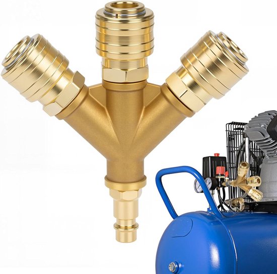 Allecto Plus - Persluchtverdeler 3-weg met koppelingen NW 7.2 1/4 - Luchtslang... | bol