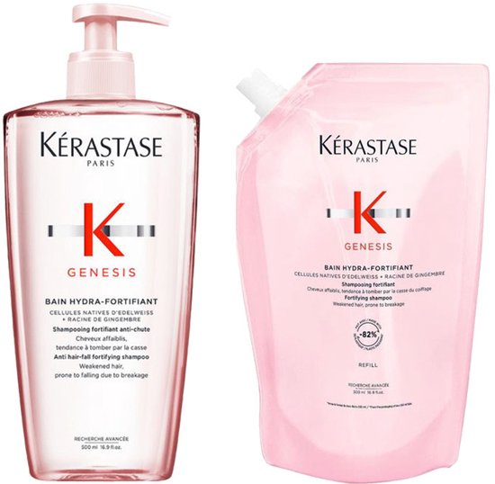 Kerastase Genesis Bain Hydra-Fortifiant 500 ml + Recharge 500 ml | bol