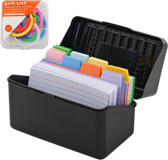 Index kaarthouder 3x5 Flash Card Organizer Case (zwart) - Allecto Plus ...