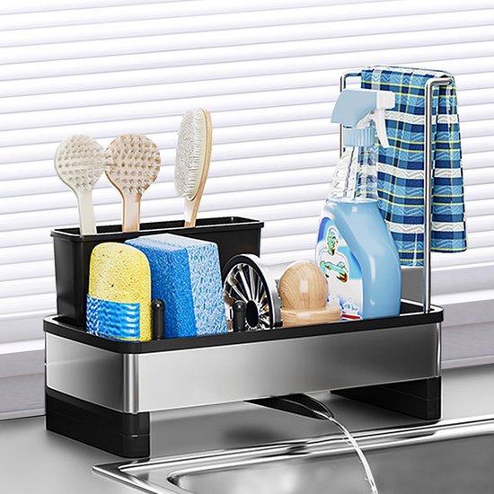 Sauntere Gootsteenorganizer Zwart, Sponshouder Gootsteen ...
