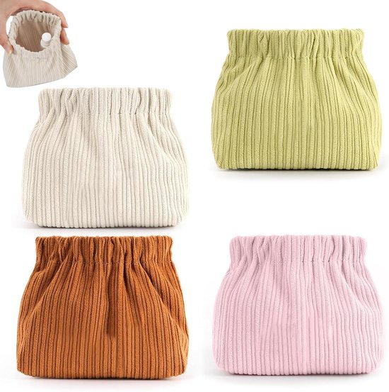 JGS Premium - Make-uptasje 4 stuks draagbaar met koord en zelfsluitende ...